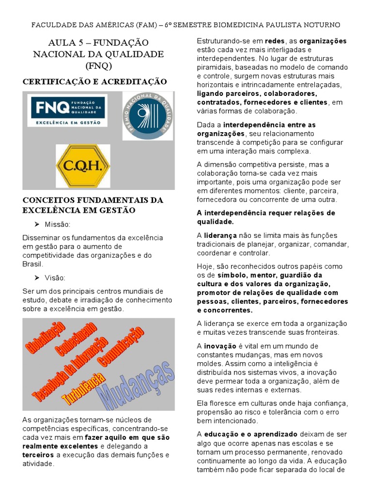 Aula 5 - Fundação Nacional Da Qualidade (FNQ) | PDF | Inovação ...