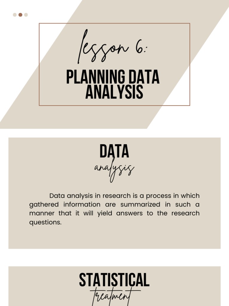 LESSON 6 Planning Data Analysis | PDF