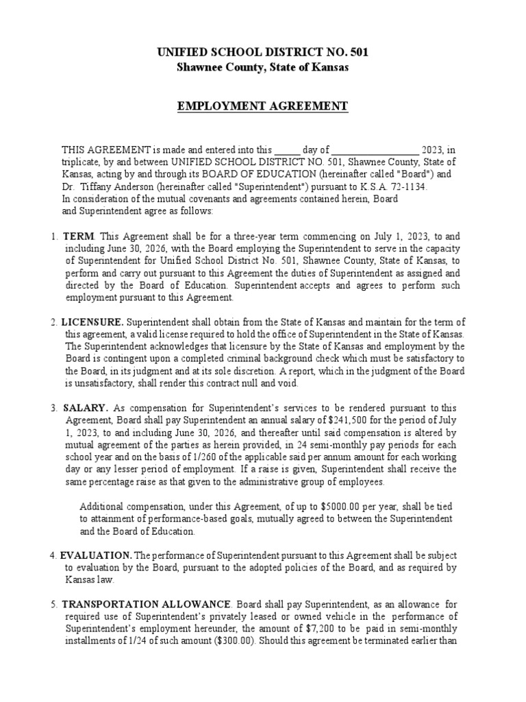 Superintendents Contract 2023-26 | PDF | Sick Leave | Indemnity
