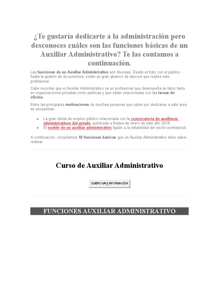 Funciones de Un Asistente Administrativo | PDF | Logística | Gestión de recursos humanos