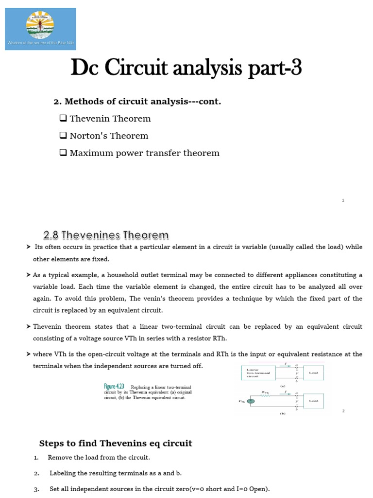 Dc Circuit Analysis Part 3 Pdf Electrical Network Analog Circuits 4114