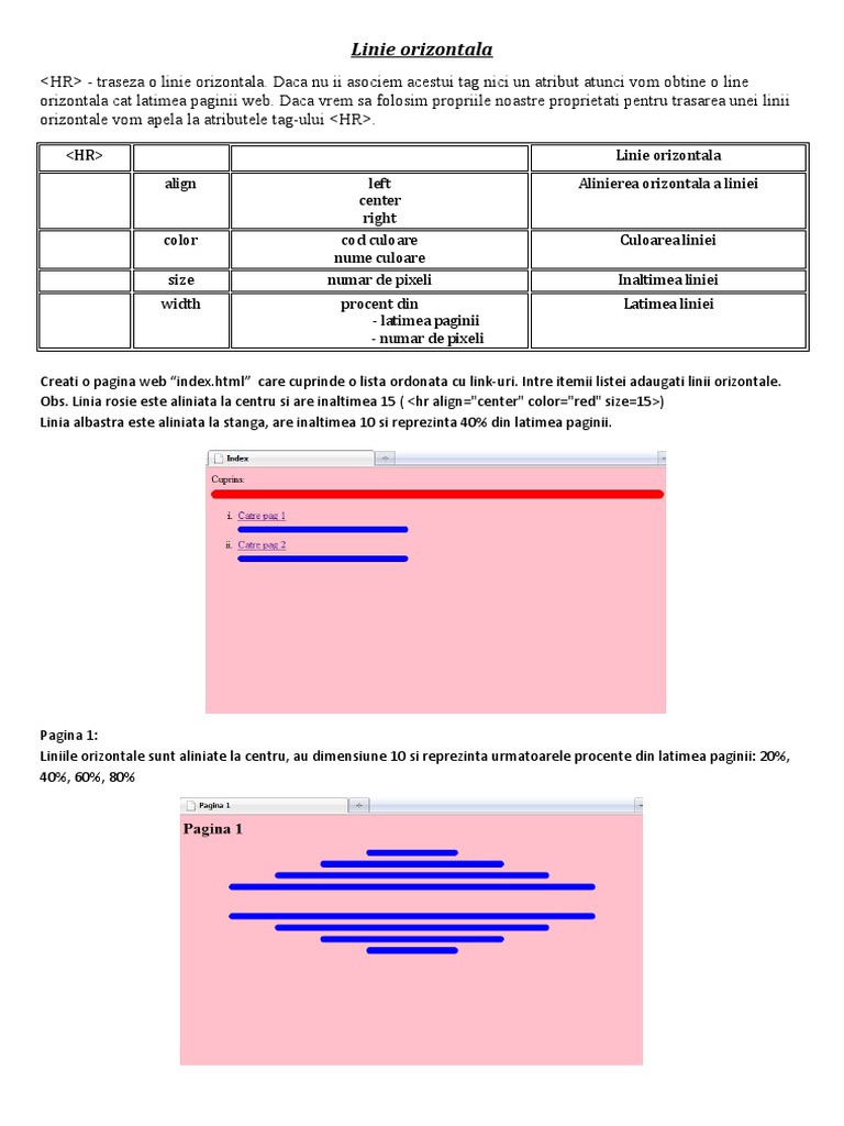4 Fisa HTML Linie Orizontala | PDF