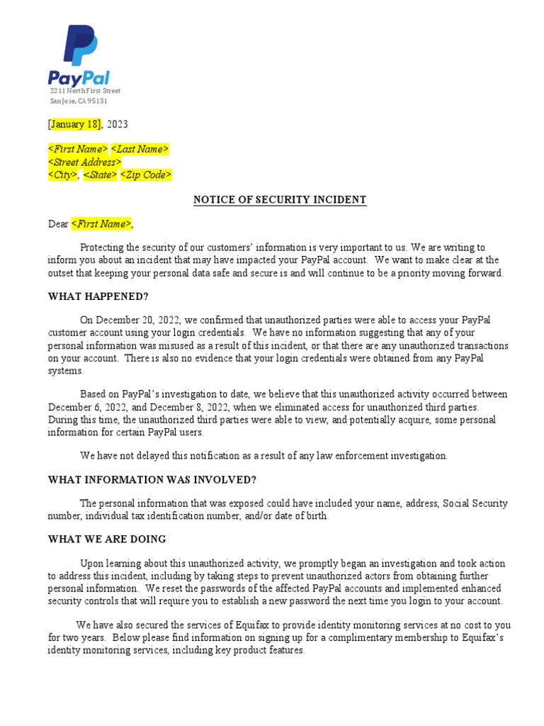 PayPal Notice | PDF | Credit Card | Credit History