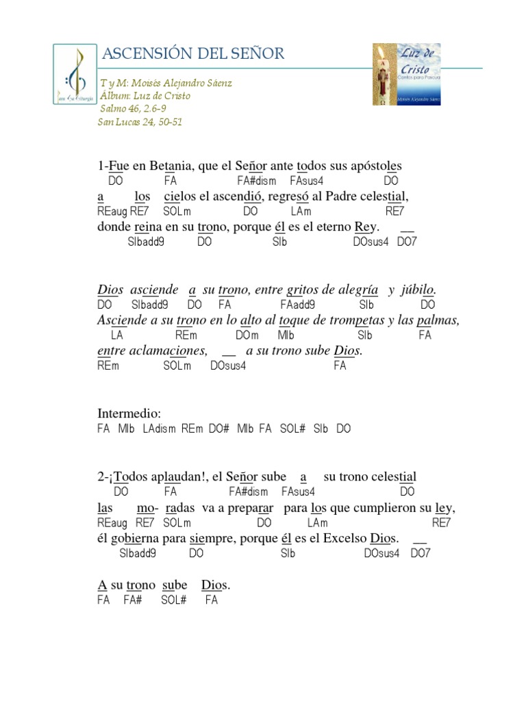 Ascensión Del Señor Himno De Alabanza Pdf