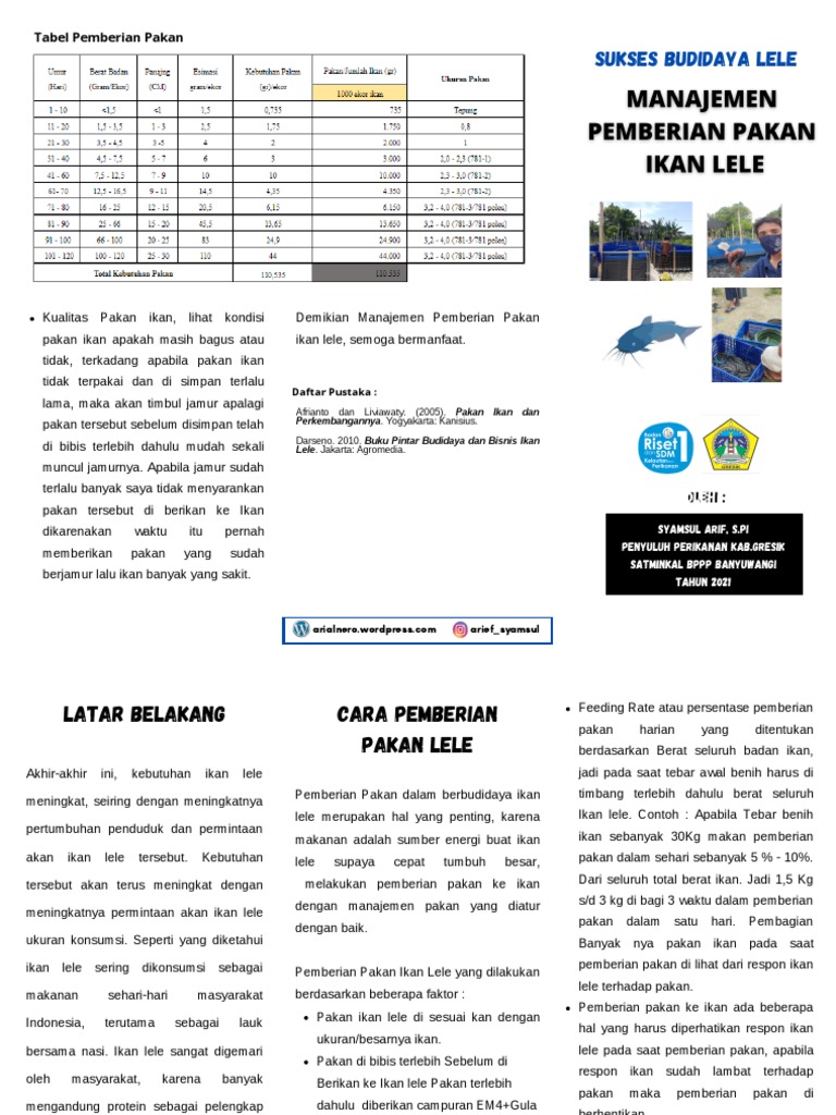 Manajemen Pemberian Pakan Ikan Lele | PDF Manajemen Pemberian Pakan Ikan Lele | PDF