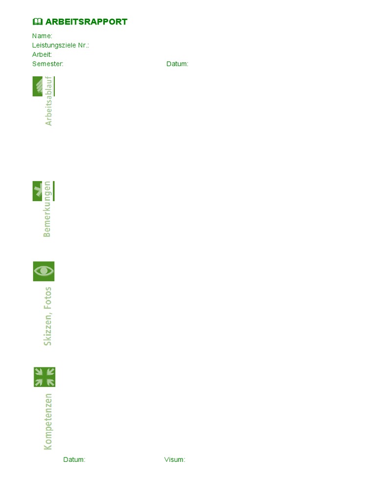 08b Arbeitsrapport Leer Word | PDF