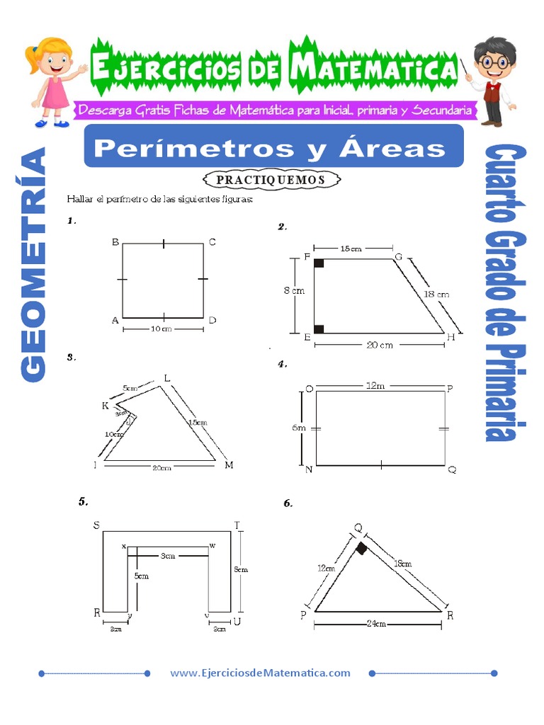Ejercicios de Perimetros y Areas para Cuarto de Primaria | PDF