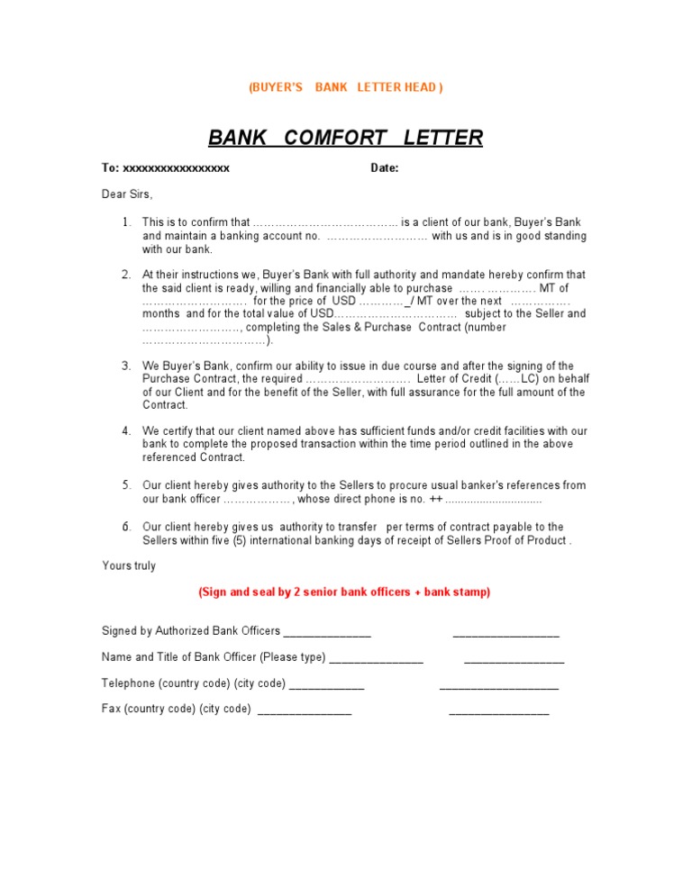 Bank Confirmation Letter Template | PDF | Letter Of Credit | Banks