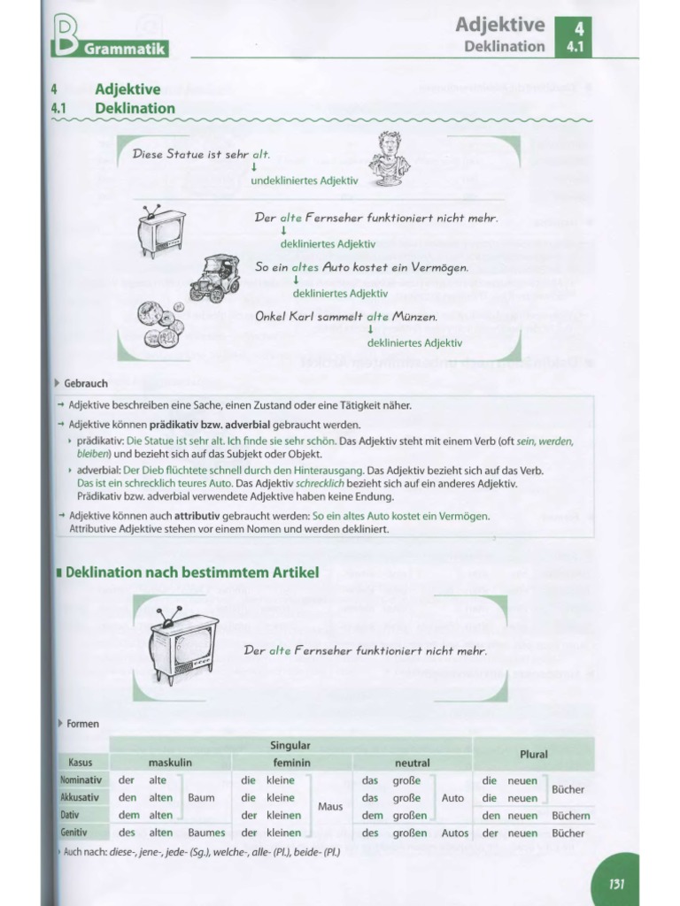 B-Grammatik Adjektivdeklination | PDF