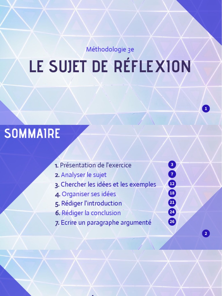 Méthodologie du Sujet de Réflexion 3e | PDF | Romans