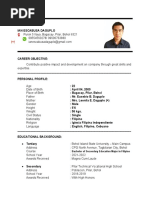 Curriculum Vitae | PDF | Tagalog Language | Philippines