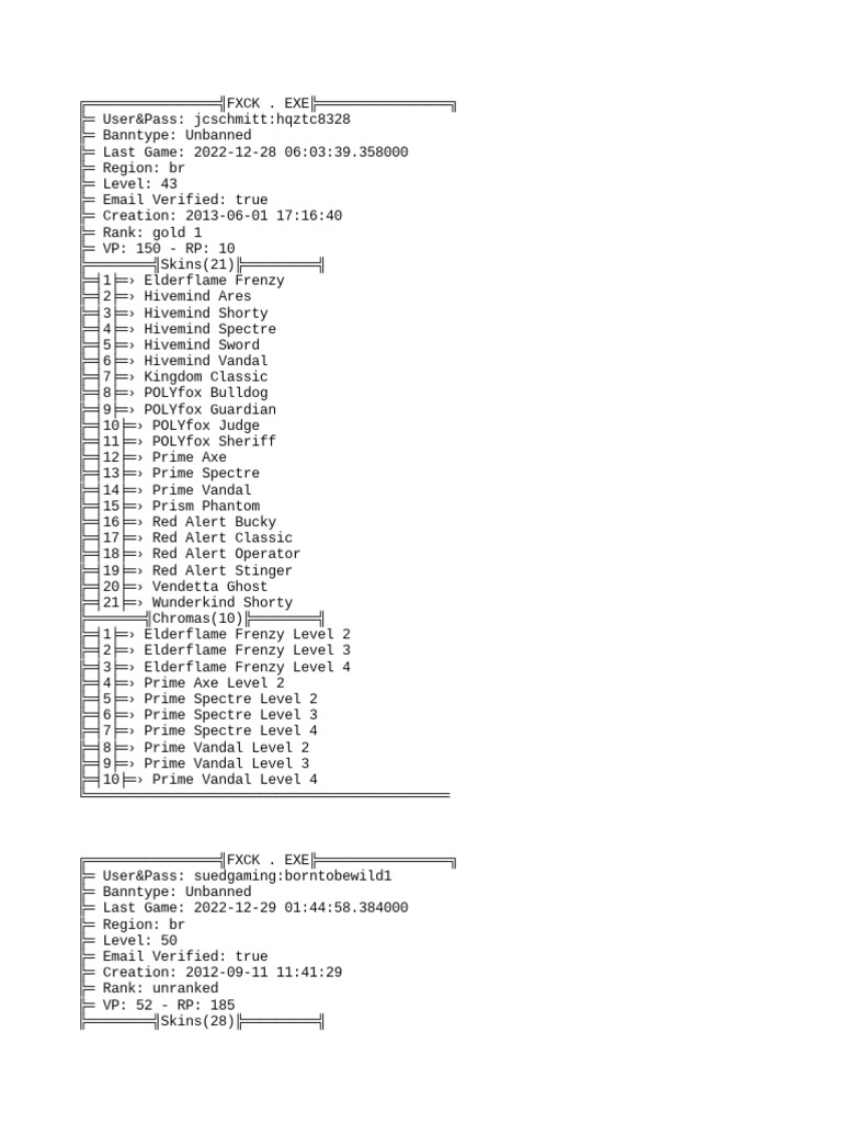 Valo account profiles with skins and stats | PDF | Paranormal ...