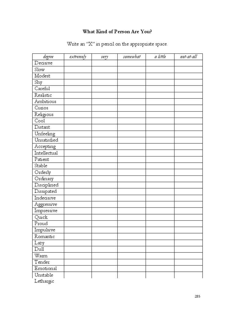 What Kind of Person Are You | PDF