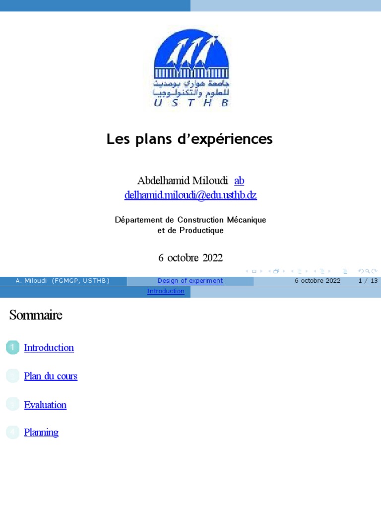 DOE Chap0 | PDF | Plan d'expériences | Science