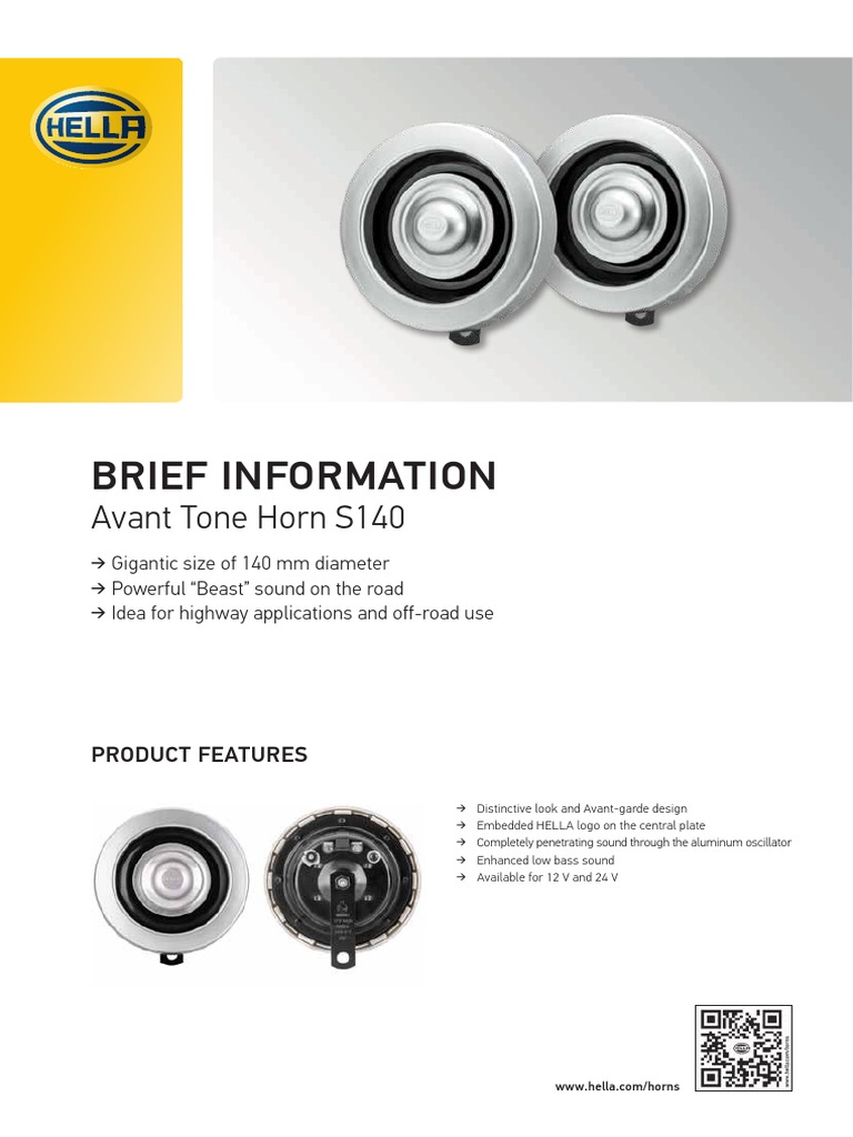 1597 KI Avant Tone Horn S140 HELLA EN | PDF | Physical Quantities | Electromagnetism
