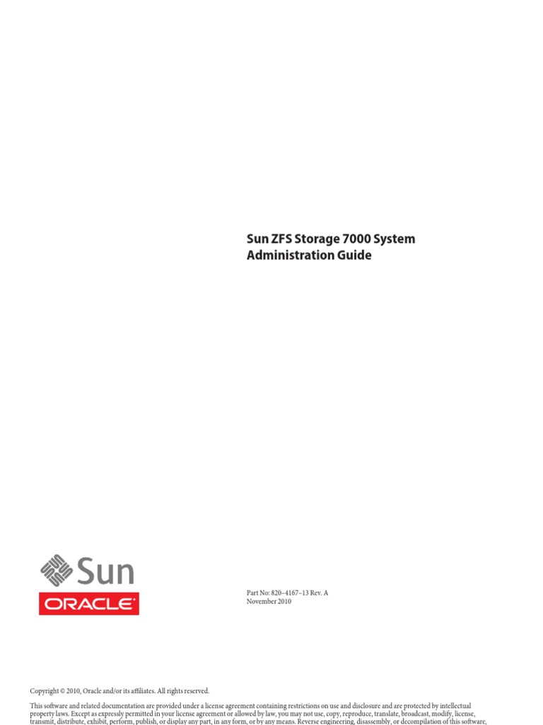 Sun ZFS Storage 7000 System Administration Guide: Part No: 820-4167-13 ...
