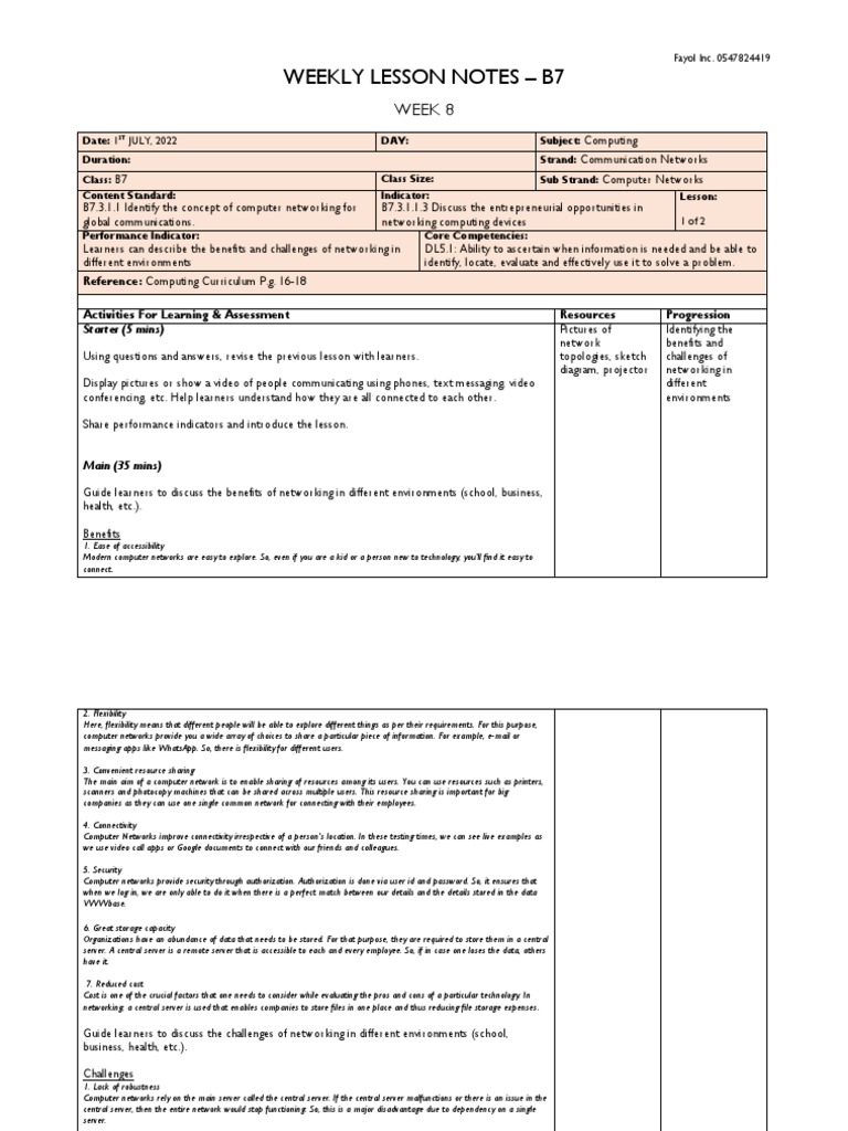 B7 Comp WK8 | PDF | Computer Network | Server (Computing)