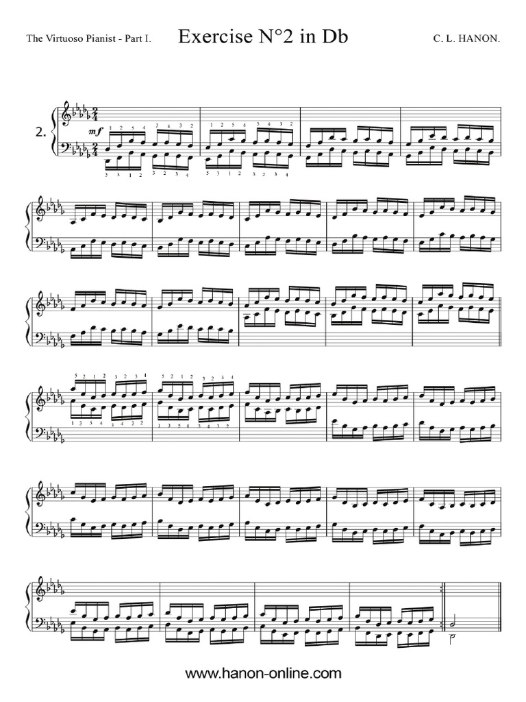 Hanon Exercise N°2 in DB | PDF