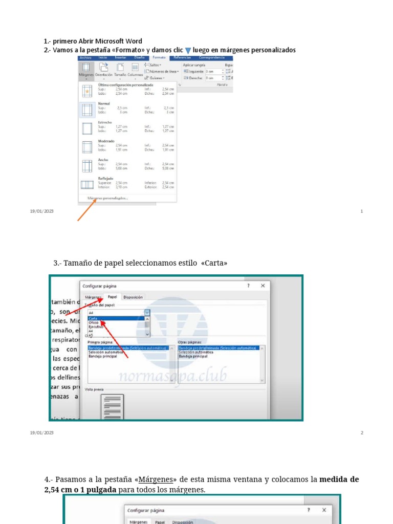 Guía paso a paso para aplicar formato APA en Microsoft Word | PDF ...