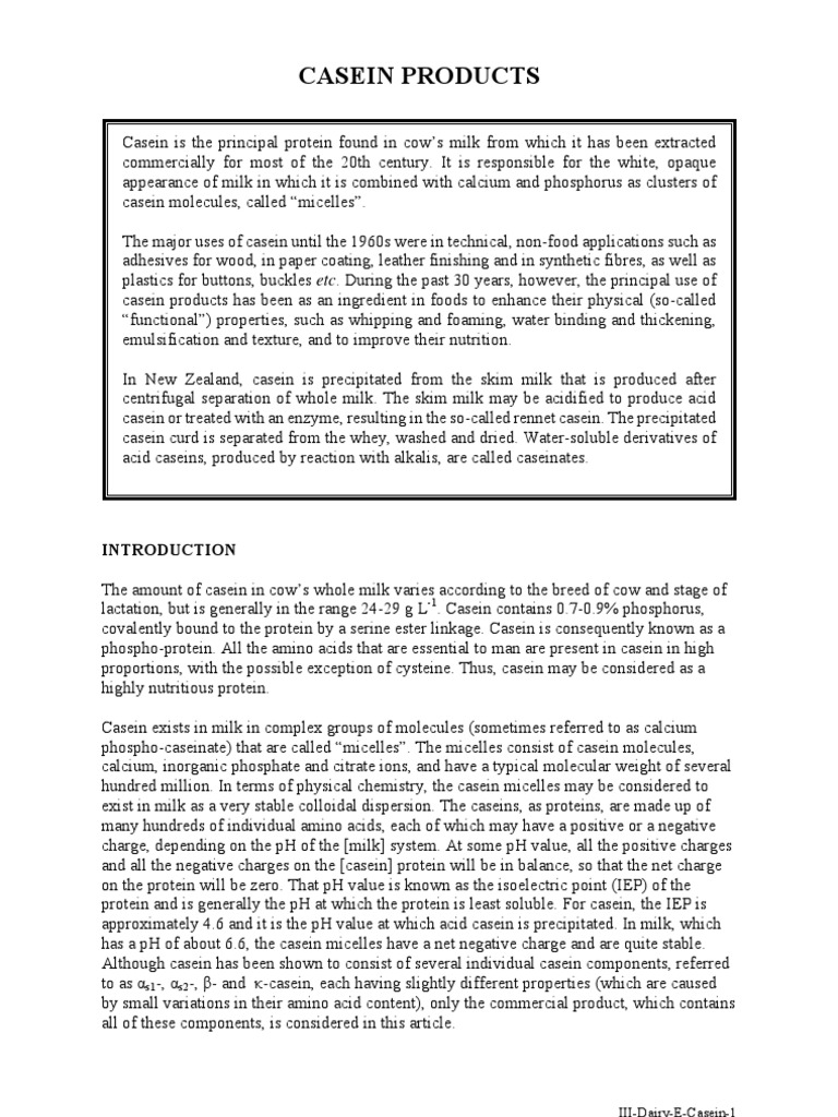 Casein Product | PDF
