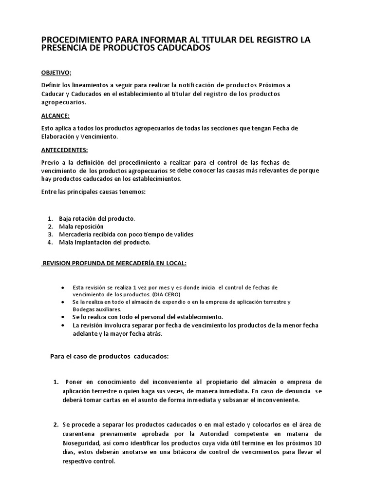 Procedimiento para Informar Al Titular Del Registro La Presencia de ...