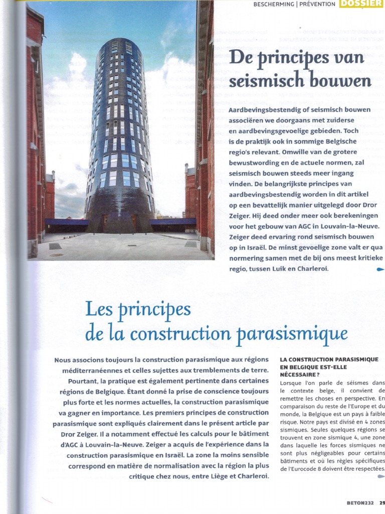 Principes Van Seismisch Bouwen AGC Aardbeving Eurocode 8 | PDF