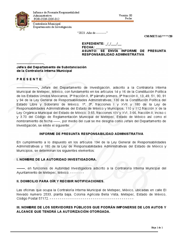 IPRA Formato Aprobado | PDF | México | Gobierno
