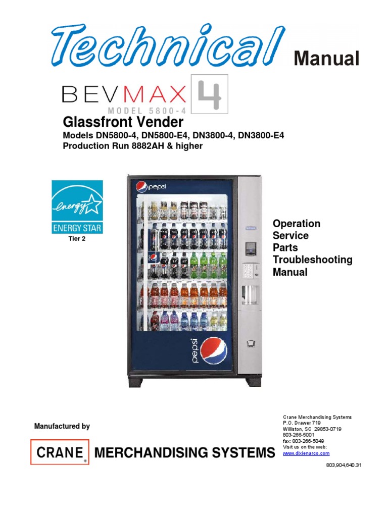 BevMax 4 Pepsi Service-Parts Manual 64031 | Download Free PDF | Mains Electricity | Ac Power ...
