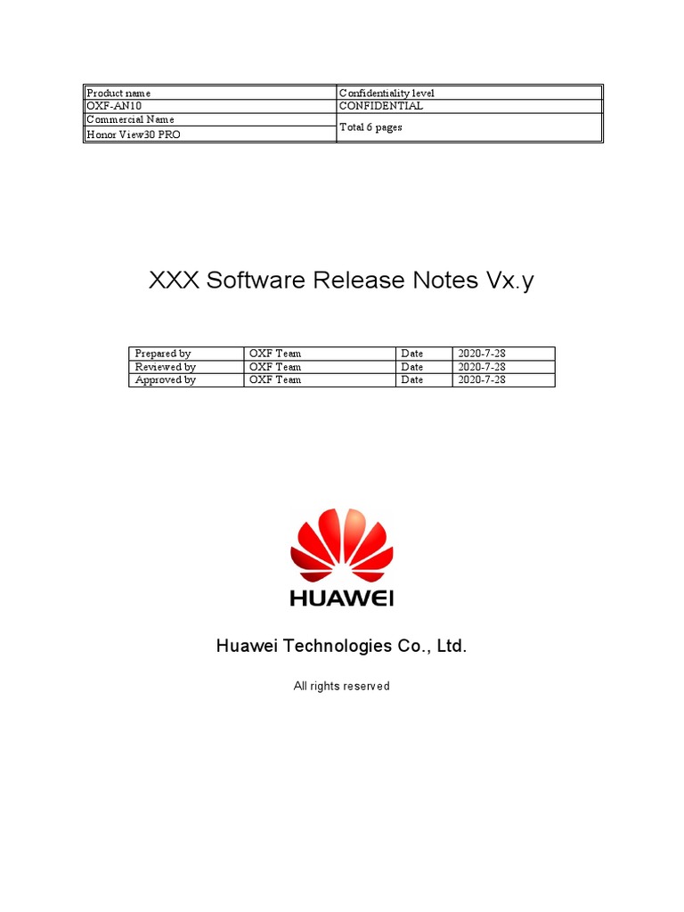 HONOR OXF-AN10 3.1.0.218 (C10E1R2P1) Software Release Notes | PDF ...