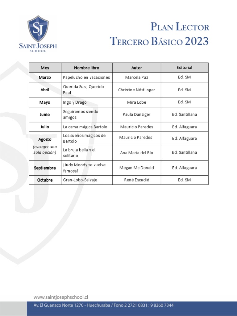 Bas3 Tercero Basico Lect 2023 | PDF