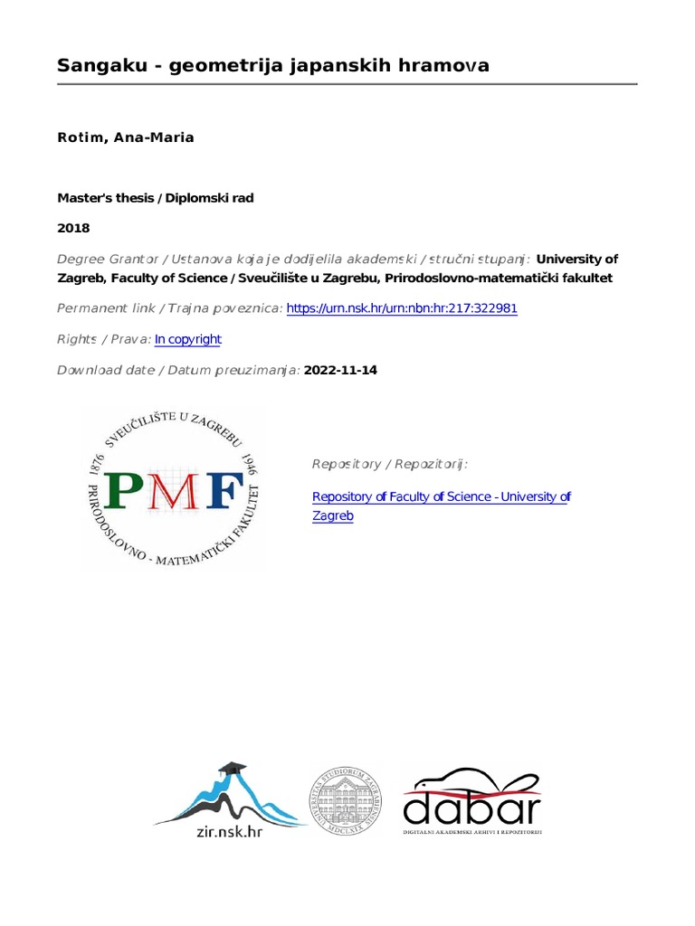 Rotim Ana-Maria Sangaku - Geometrija Japanskih Hramova | PDF