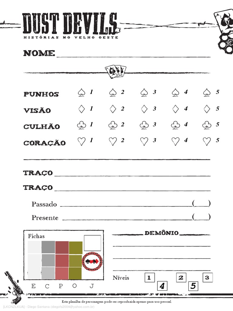 Ficha Dust Devils | PDF