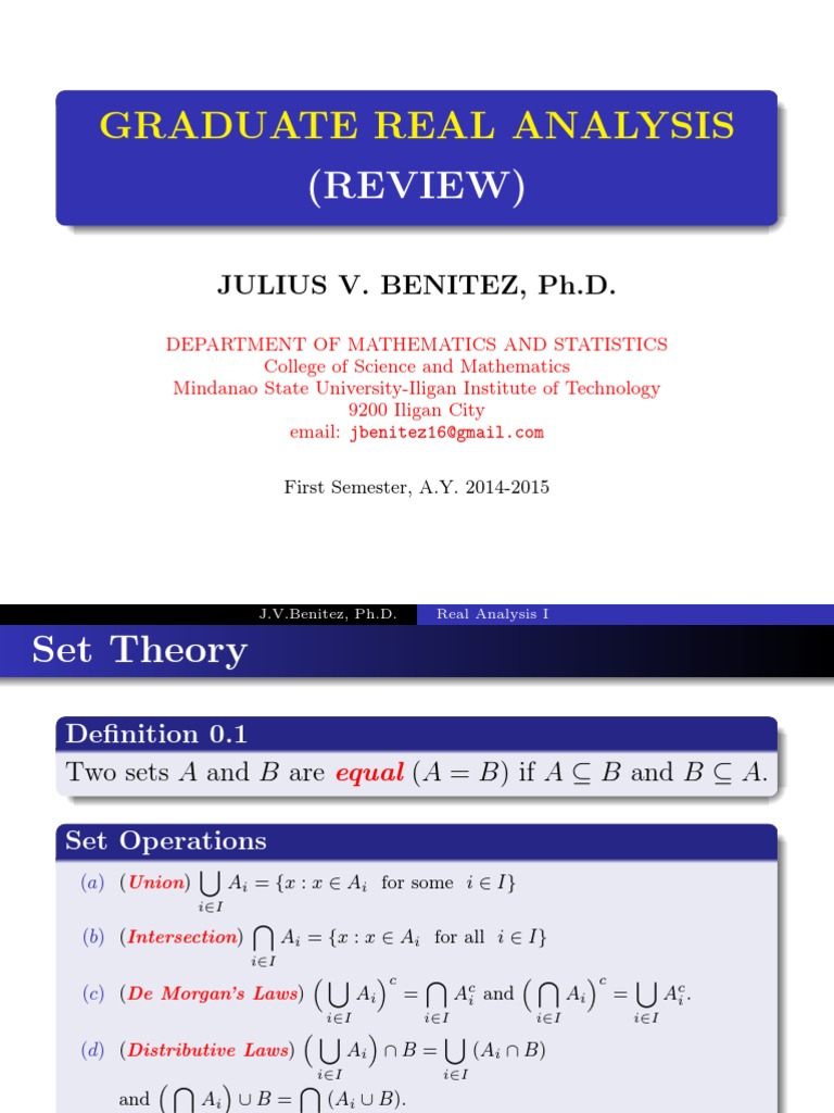 Real Analysis Review | PDF | Mathematical Objects | Mathematical Analysis