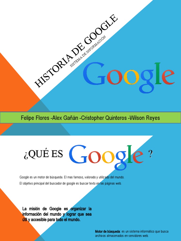 Presentacion Historia de Google | PDF | Android (sistema operativo) | Buscadores de internet
