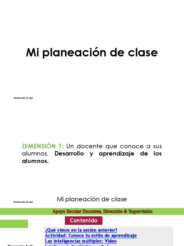 Aprendizaje Mi Planeación de Clase | PDF