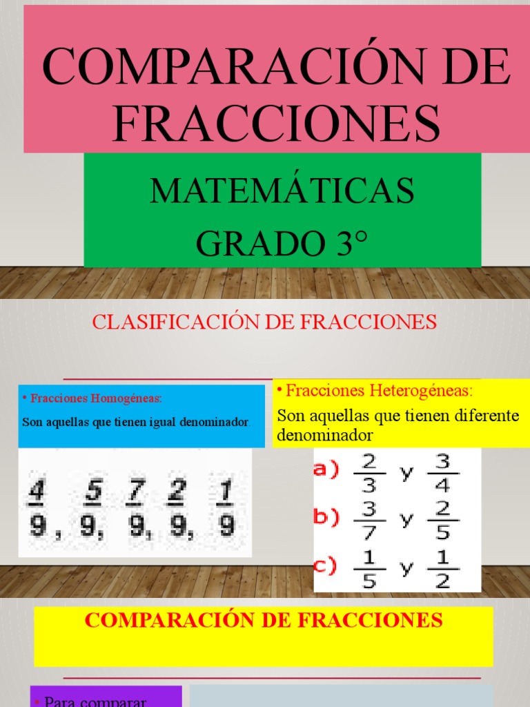 Comparación de Fracciones | PDF