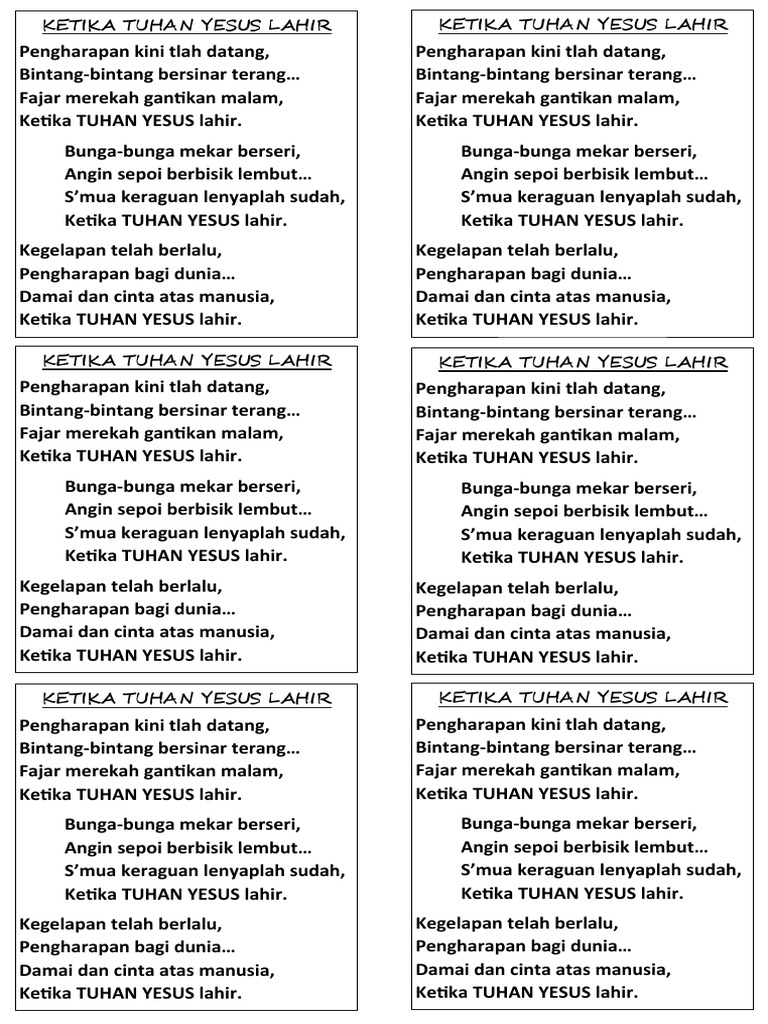 Lirik Lagu Natal Pdf
