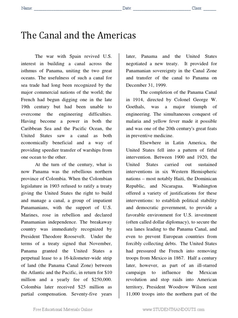 Panama Canal History & U.S. Policy | PDF | Panama Canal | Panama