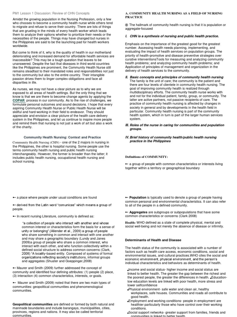 CHN Concepts | PDF CHN Concepts | PDF