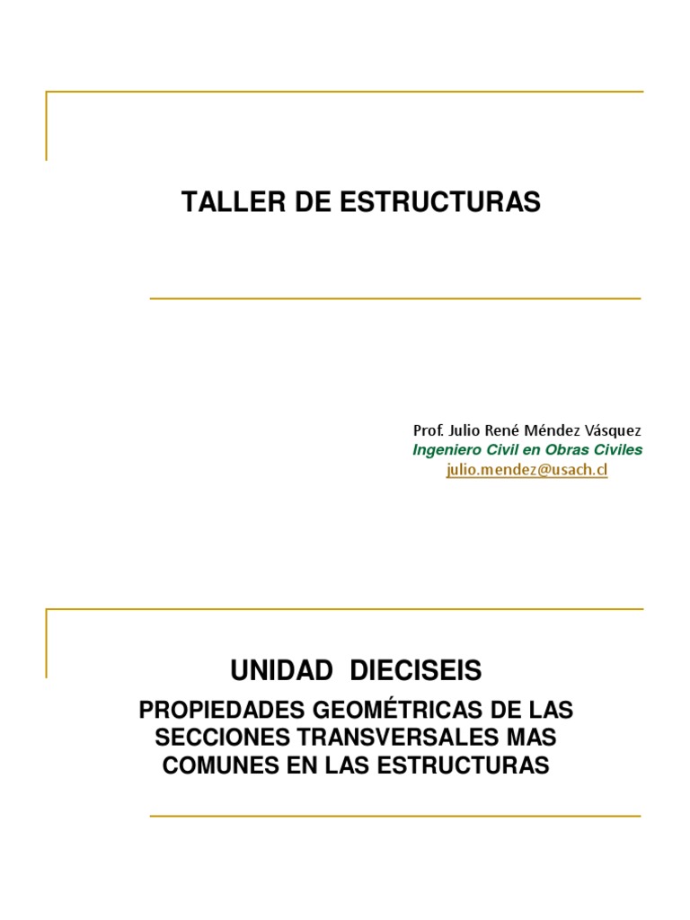 16) Propiedades Geométricas de Las Secciones Transversales | PDF