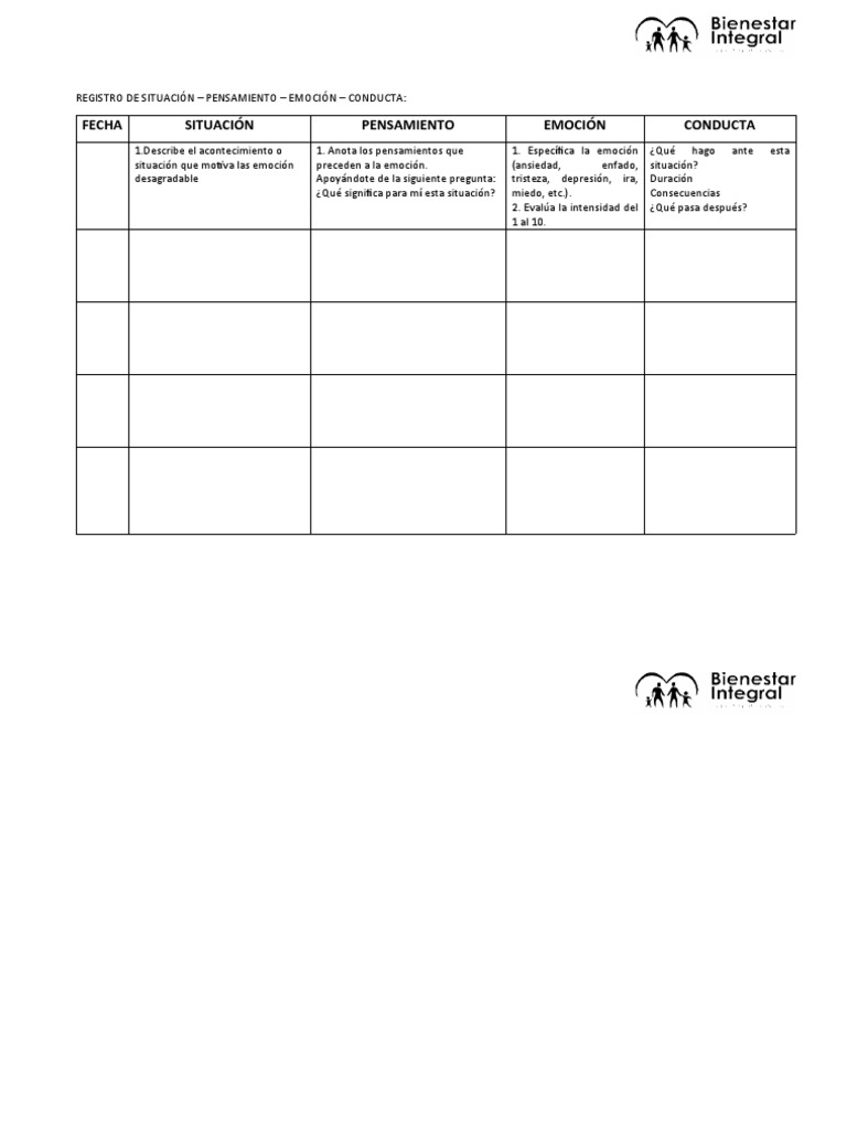 Registro De Pensamiento Pdf