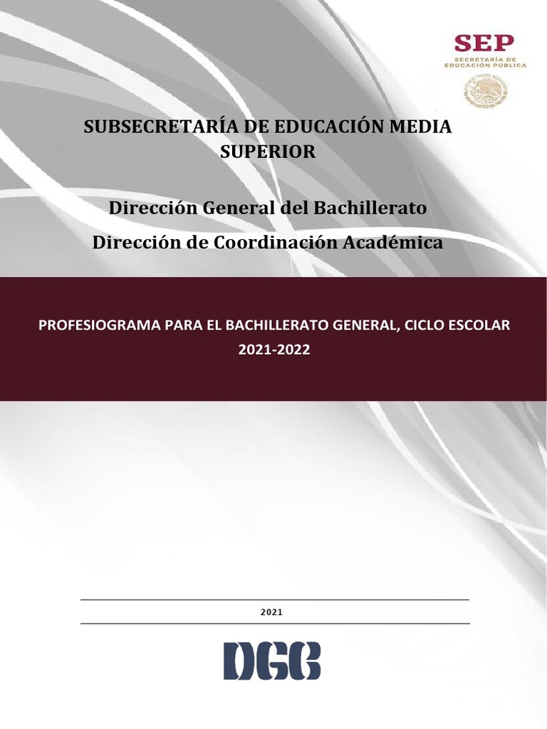 Profesiograma DGB 2021-2022 | PDF