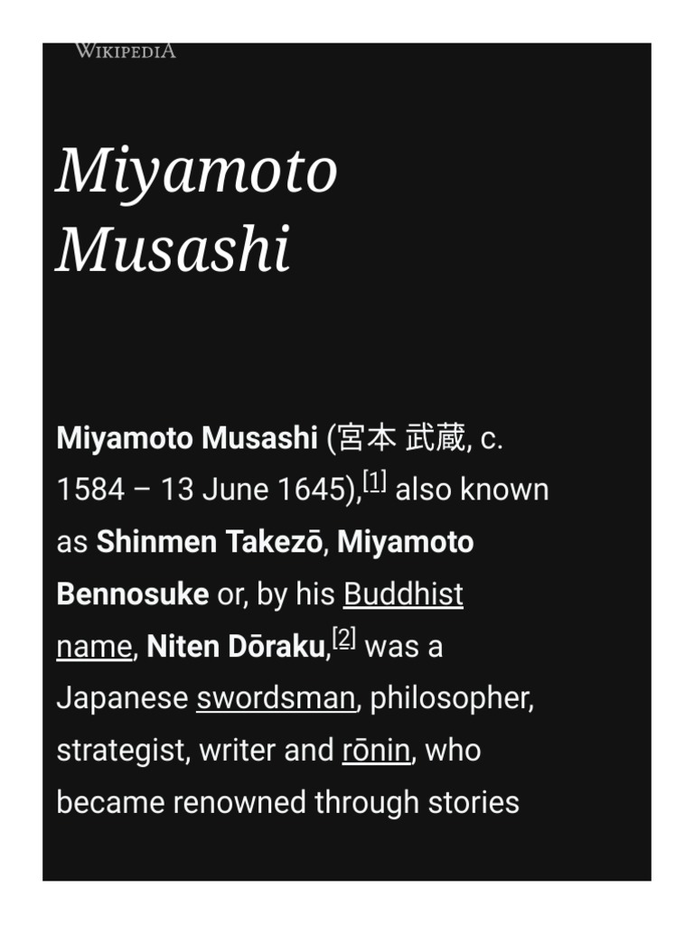 Miyamoto Musashi - Wikipedia | PDF