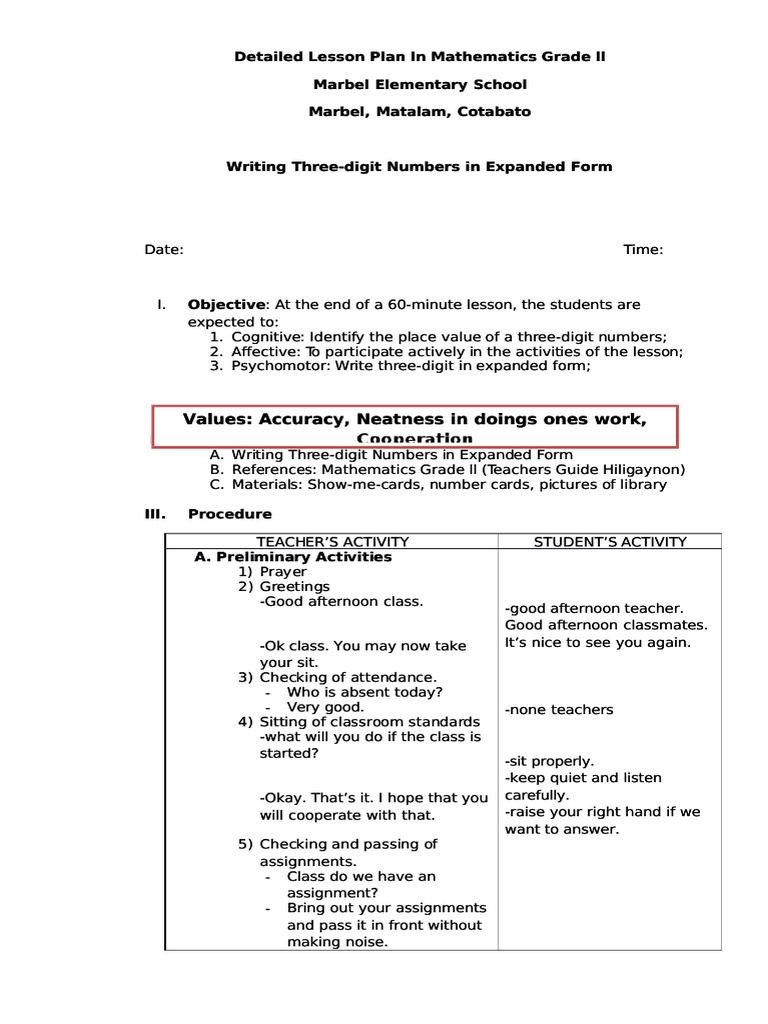 Edoc - Pub - Detailed Lesson Plan in Mathematics Grade 2 | PDF ...