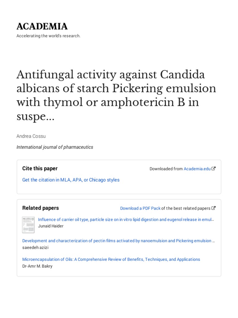 Antifungal Activity Against Candida | PDF | Emulsion | Candidiasis
