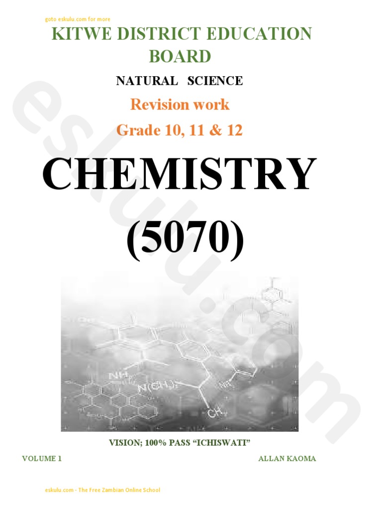 Chemistry Revision Work Grade 10 To 12 | PDF | Ion | Chemical Bond