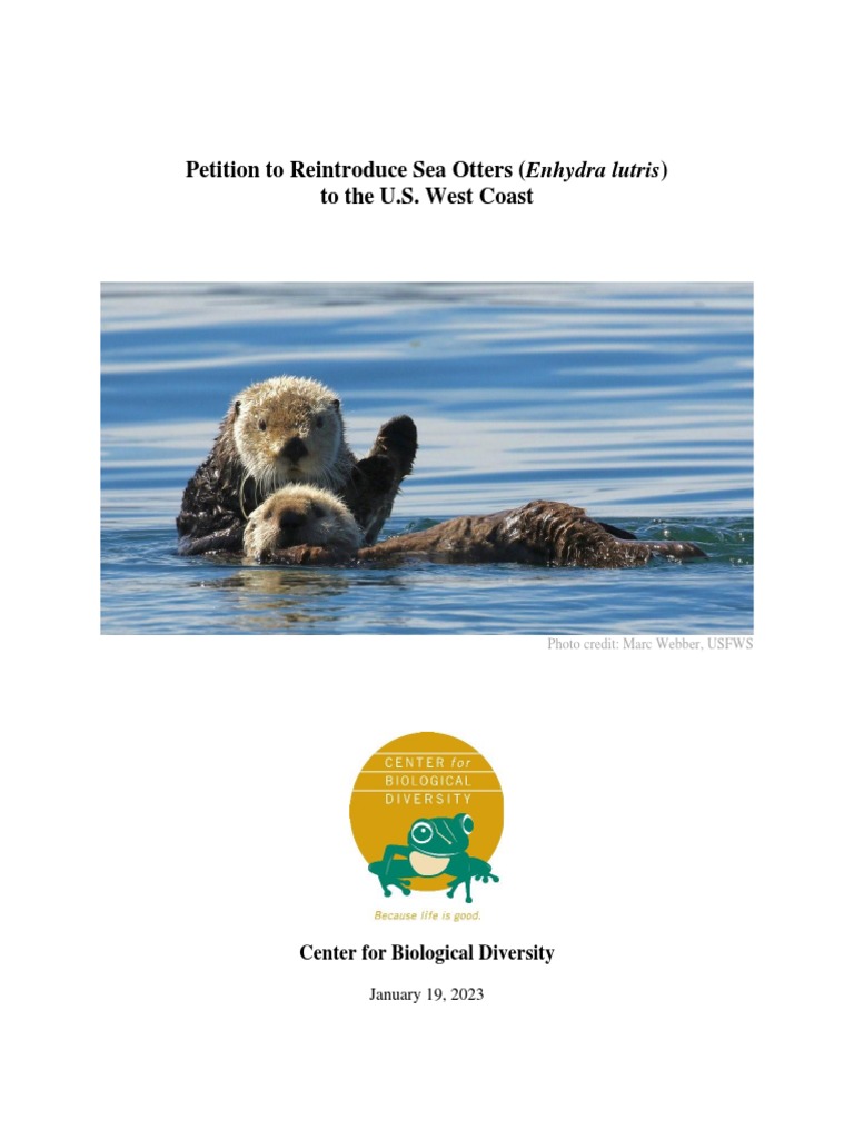2023-01-19 Center For Biological Diversity Sea Otter Reintroduction ... 2023-01-19 Center For Biological Diversity Sea Otter Reintroduction ...