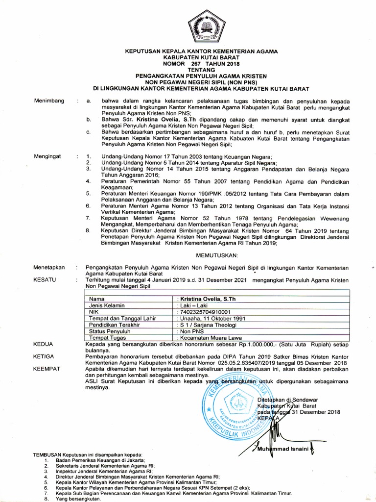 SK Penyuluh 2019 & 2020 | PDF