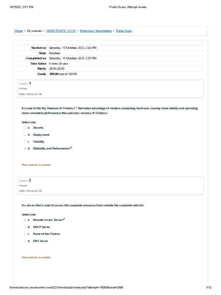 Prelim Exam - Principles of Operating System | PDF | Computer Network | Microsoft Windows