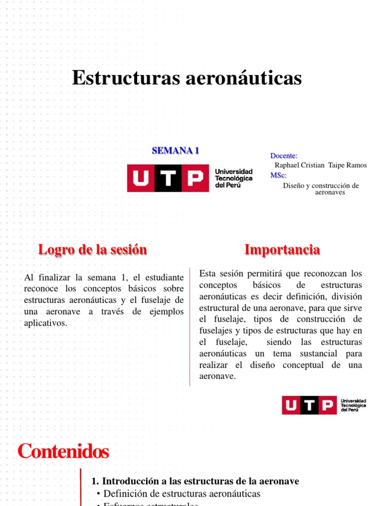 S01.s1 - Estructuras Aeronáuticas | PDF | Spar (Aeronáutica) | Avión